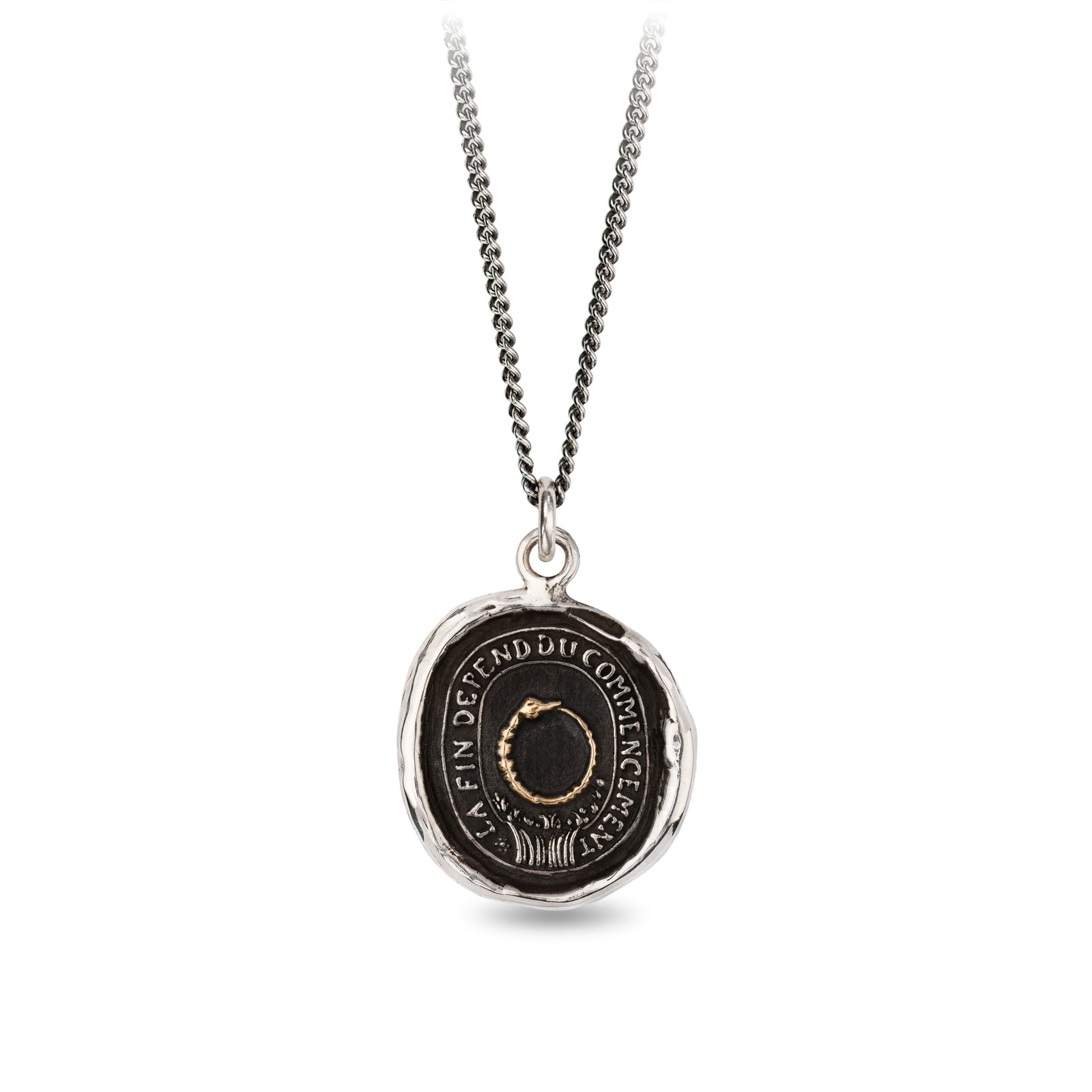 Knowledge 14K Gold on Silver Talisman Necklace