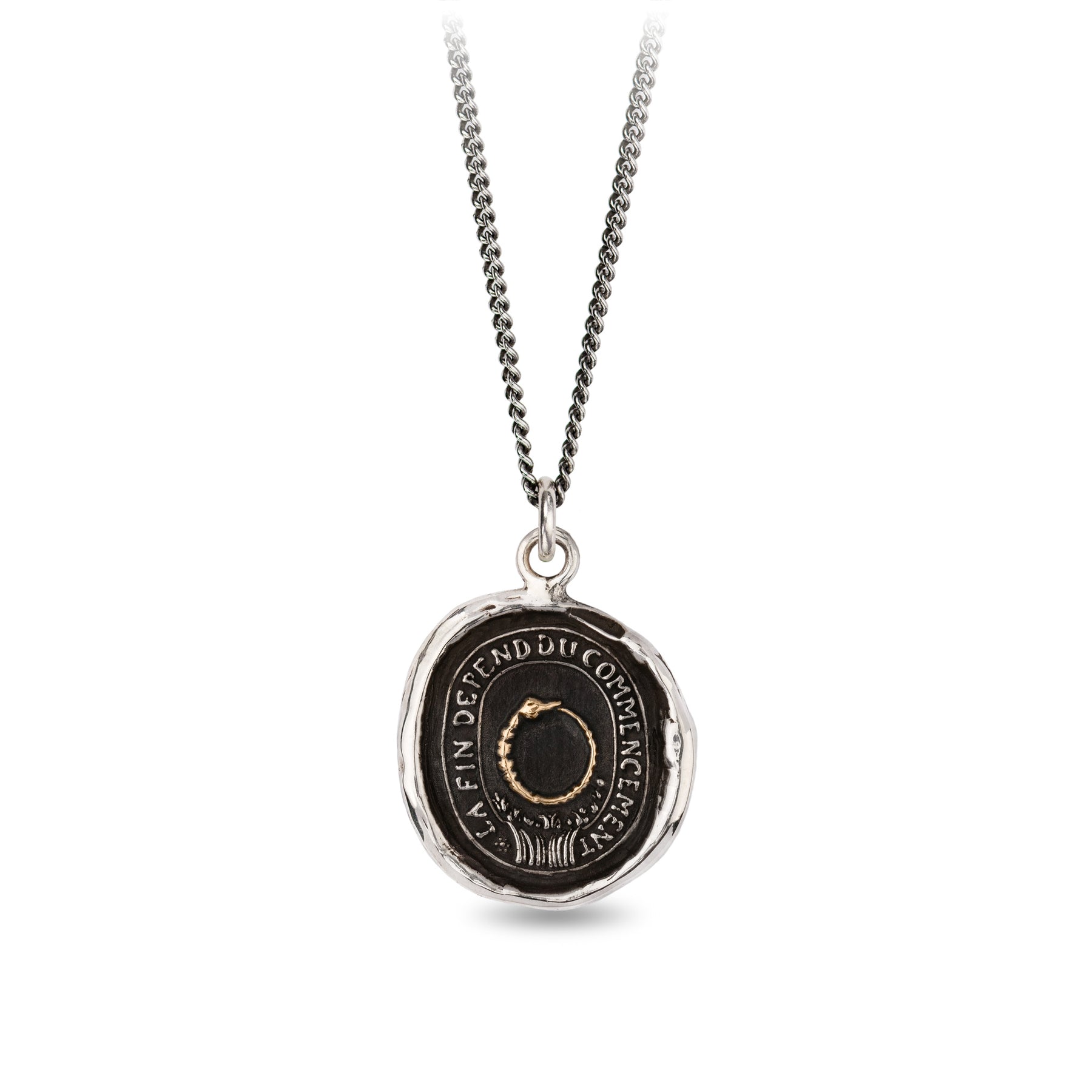 Knowledge 14K Gold on Silver Talisman Necklace