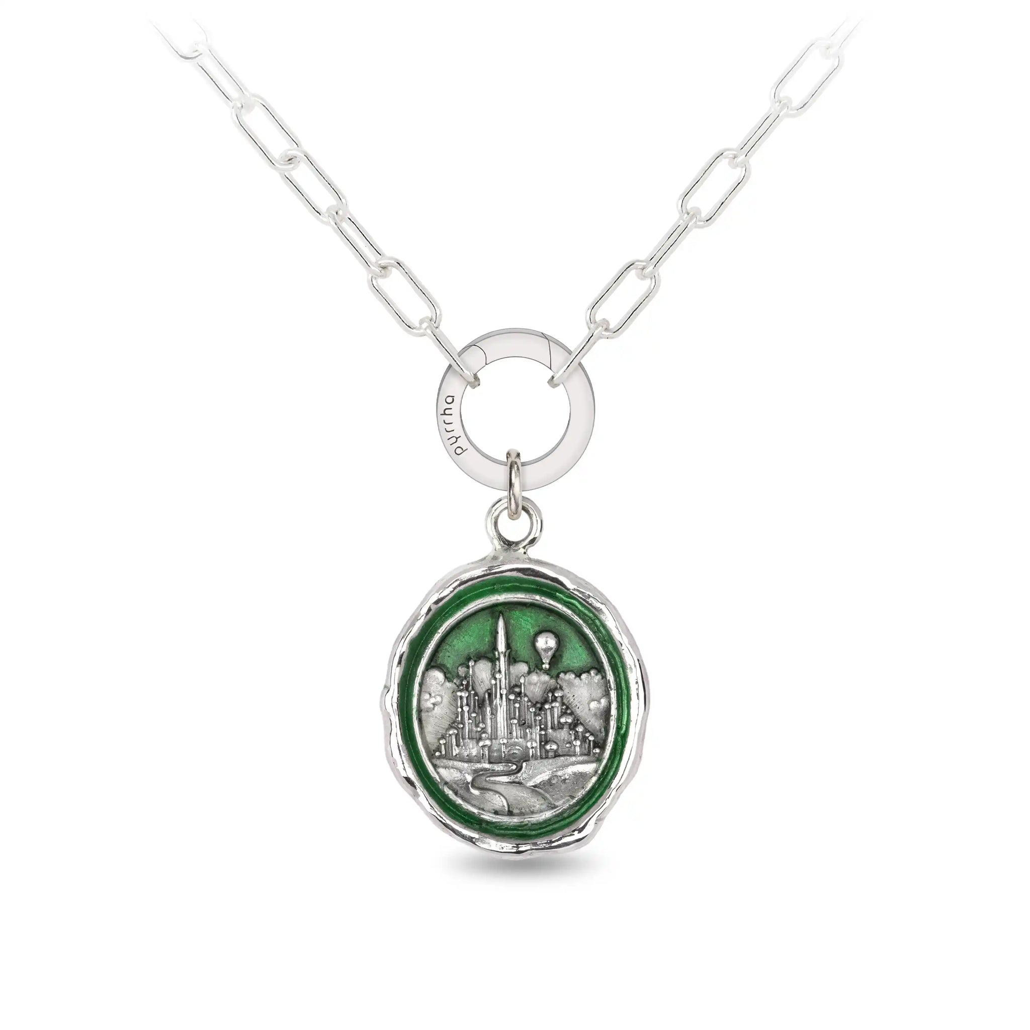 E for Elphaba Small Paperclip Chain Necklace - Wicked Green Talisman ...