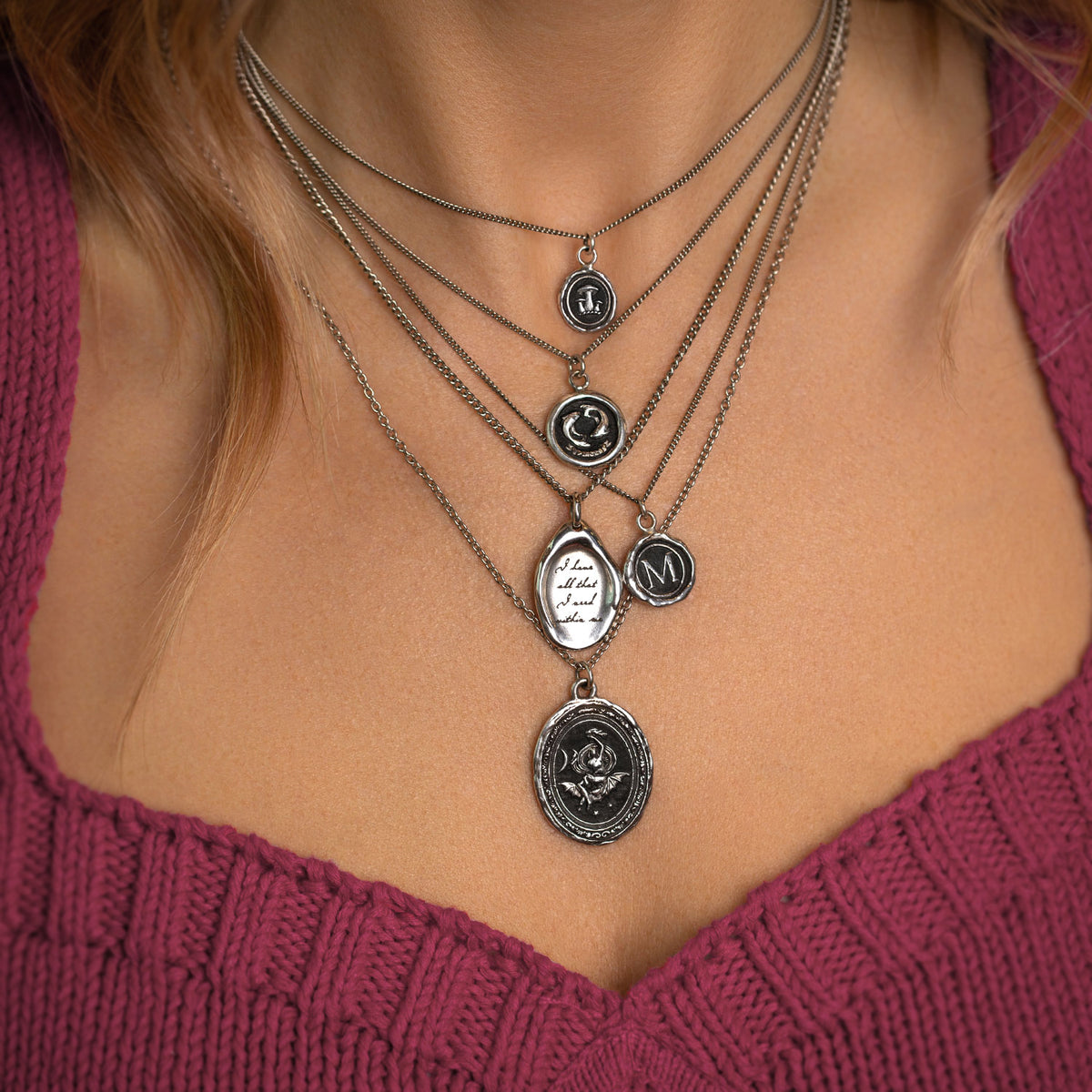 Initial S Talisman Necklace