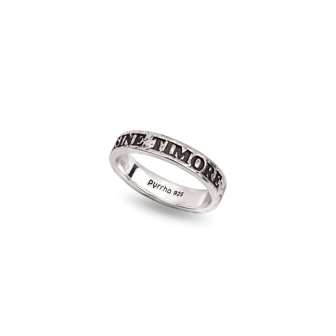 Without Fear Latin Motto Band Ring