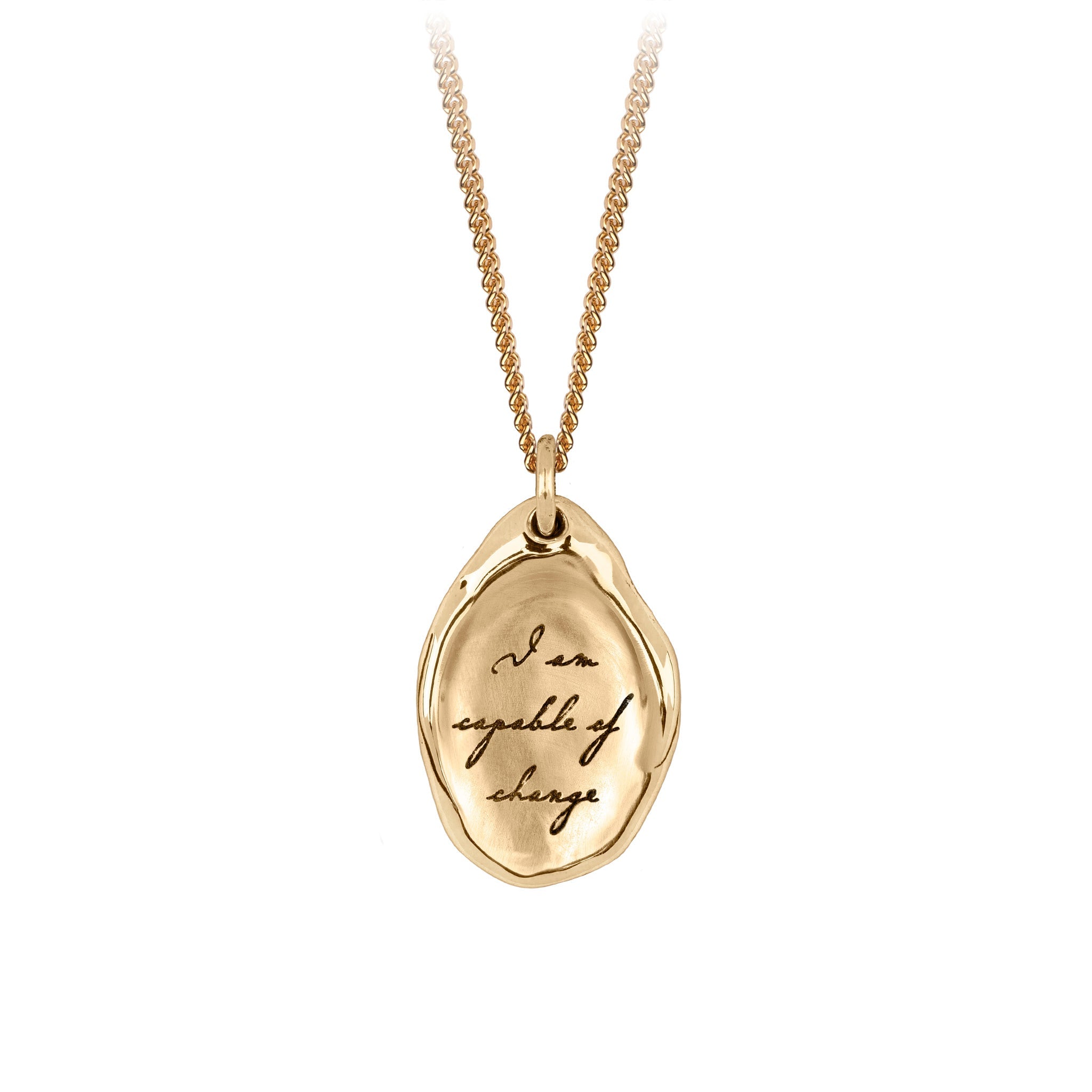 I Am Capable Of Change 14K Gold Affirmation Talisman Necklace