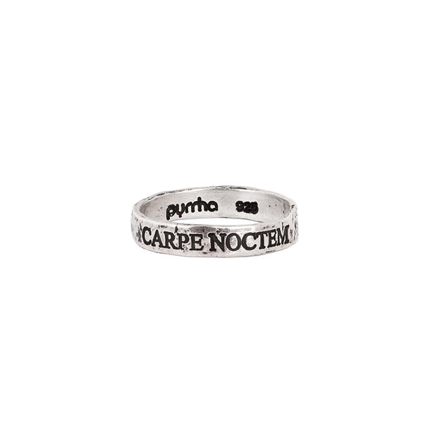 Seize the Night Latin Motto Band Ring